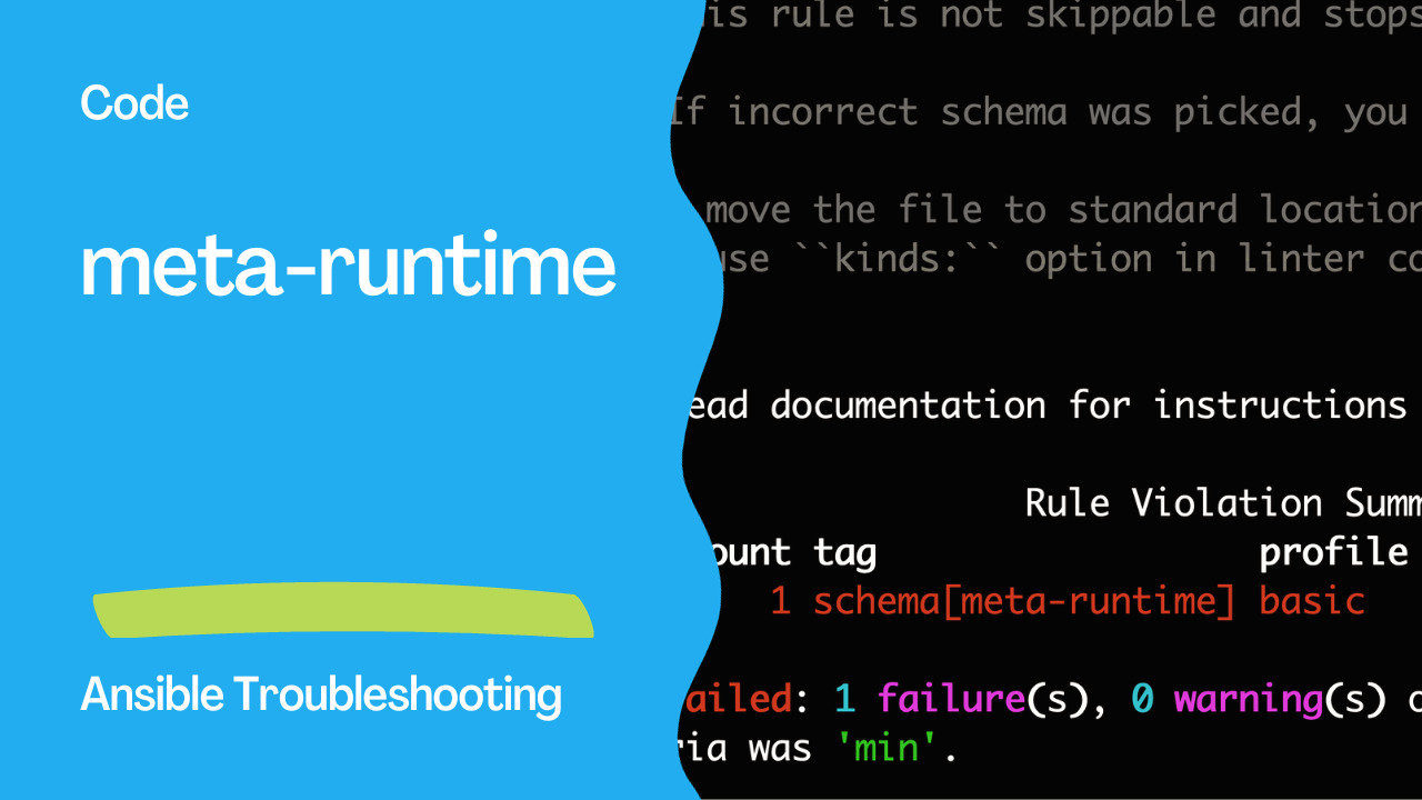 Ansible Troubleshooting Error Meta Runtime